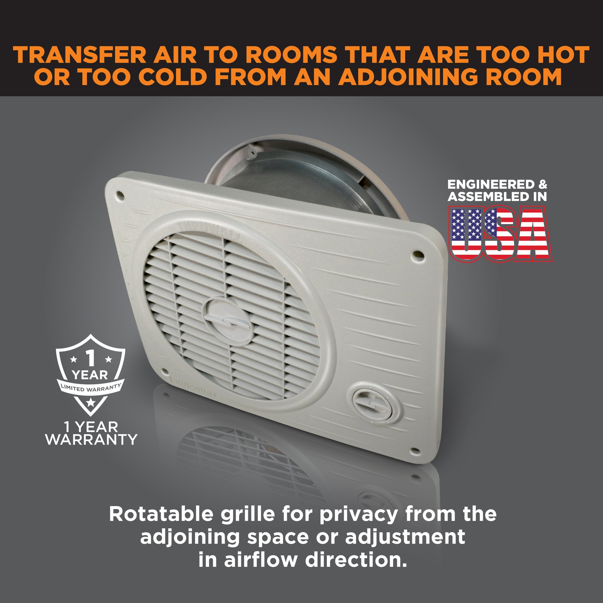 THRUWALL™ VARIABLE SPEED ROOM TO ROOM TRANSFER FAN™ | TW208 – Suncourt Inc.