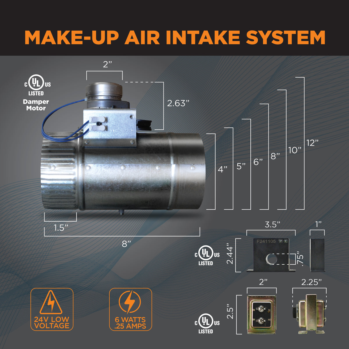 MAKE-UP AIR INTAKE KIT - NORMALLY CLOSED - POWER OPEN - SPRING RETURN ...