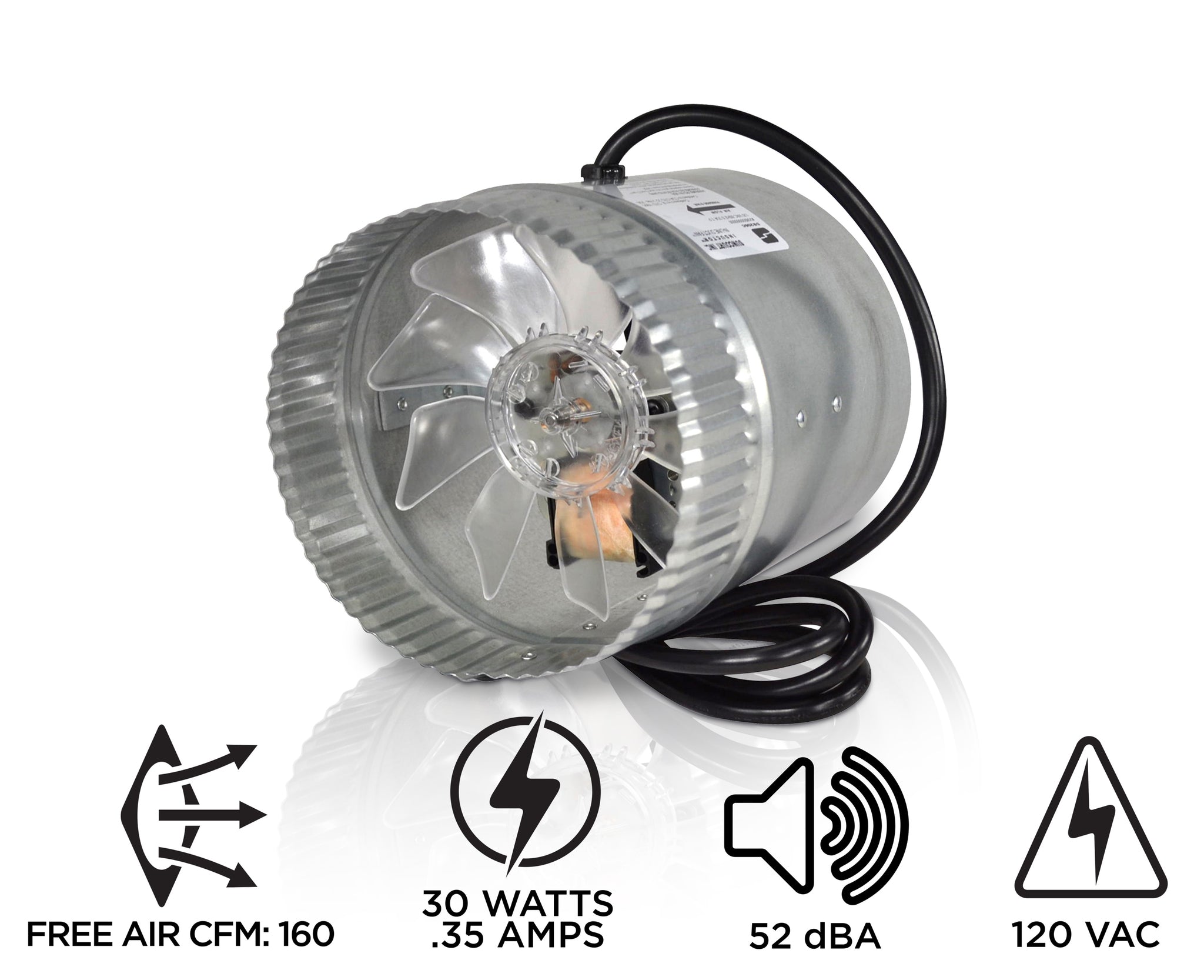 INDUCTOR® 6" CORDED AXIAL IN-LINE BOOSTER DUCT FAN | DB206C – Suncourt Inc.